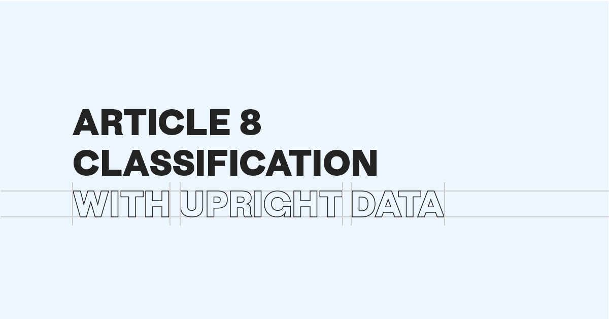 How to do SFDR Article 8 classification with Upright data